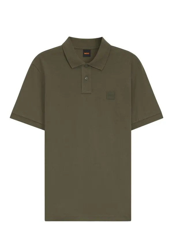 BOSS Stretch-cotton Slim-fit Polo Shirt With Logo Patch - Green