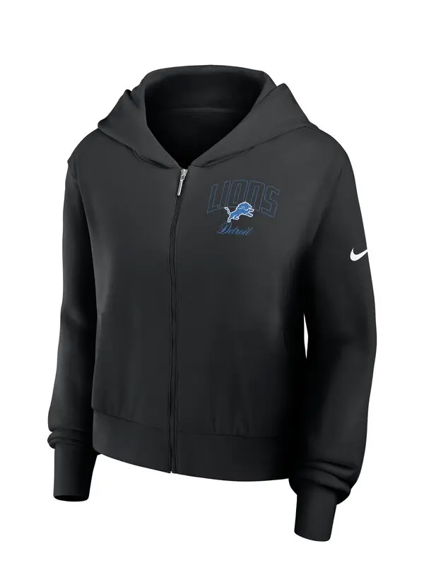 Nike Detroit Lions Primetime Full-zip Hoodie - Black