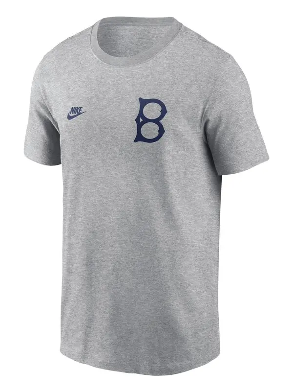 Nike Brooklyn Dodgers Cooperstown 2-hit Large Logo Mlb T-shirt - Grey