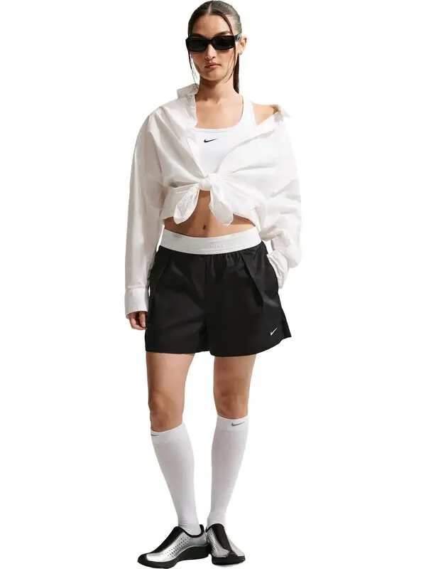 Nike Chill Poplin Loose Mid-rise Shorts - Black
