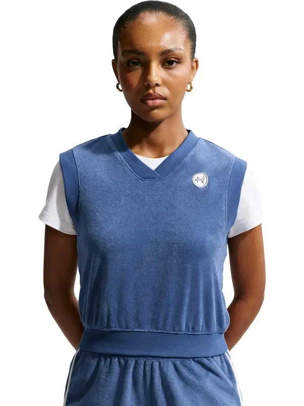 Nike Chill Terry V-neck Tank Top - Blue