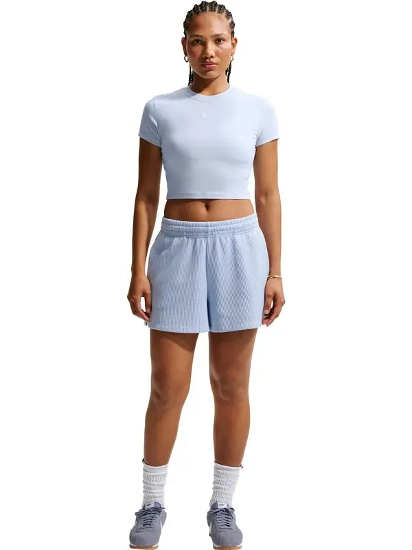 Nike Chill Waffle Loose Mid-rise Shorts - Blue