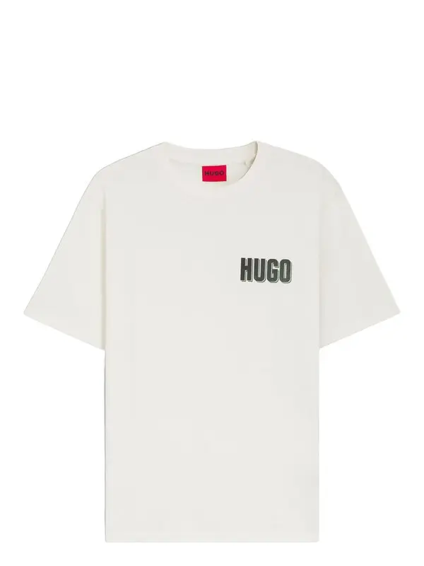 Hugo Cotton-jersey T-shirt With Rear Graphic - White