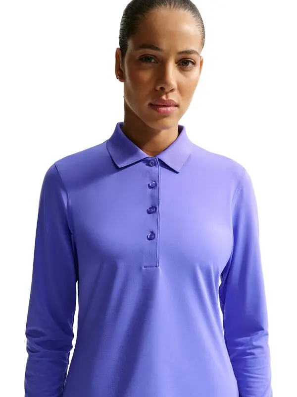 Nike Club Dri-fit Uv Long-sleeve Golf Polo - Blue