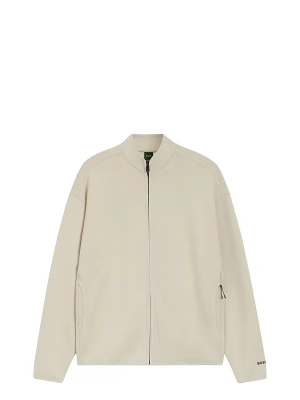 BOSS Reflective-graphic Cotton-blend Sweatshirt - Light Beige