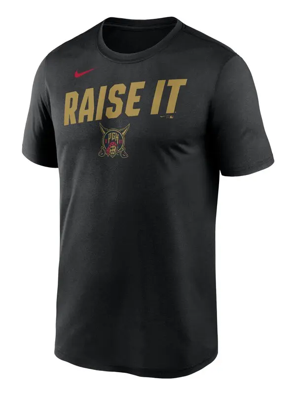 Nike Pittsburgh Pirates City Connect Team Phrase Script Dri-fit Mlb T-shirt - Black