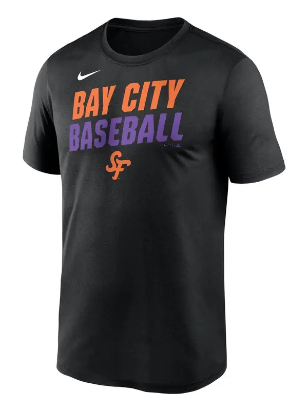 Nike San Francisco Giants City Connect Team Phrase Script Dri-fit Mlb T-shirt - Black