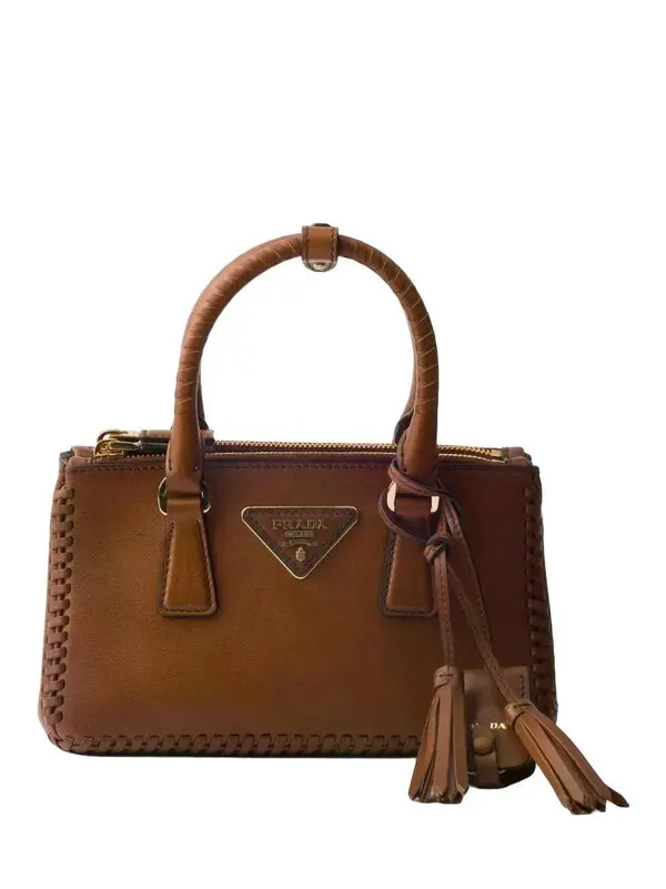 Prada Galleria Whipstitch-trim Tote Bag - Brown