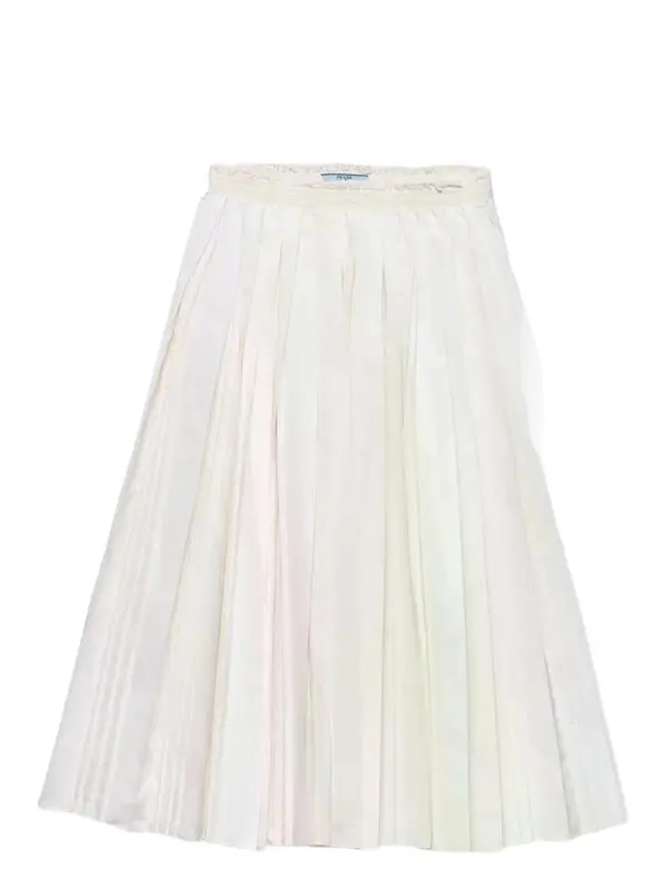 Prada Silk Faille Pleated Skirt - Neutrals