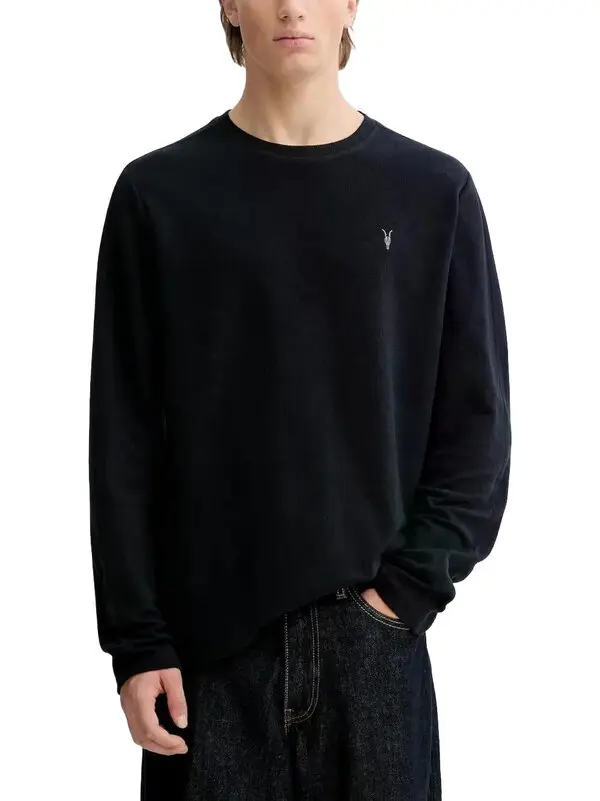 ALLSAINTS Rowe Skull-embroidered Long-sleeve T-shirt - Black
