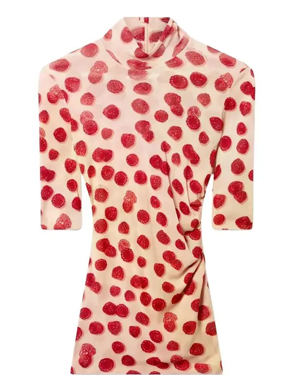Stella McCartney Raspberry-print Ruched Top - Pink