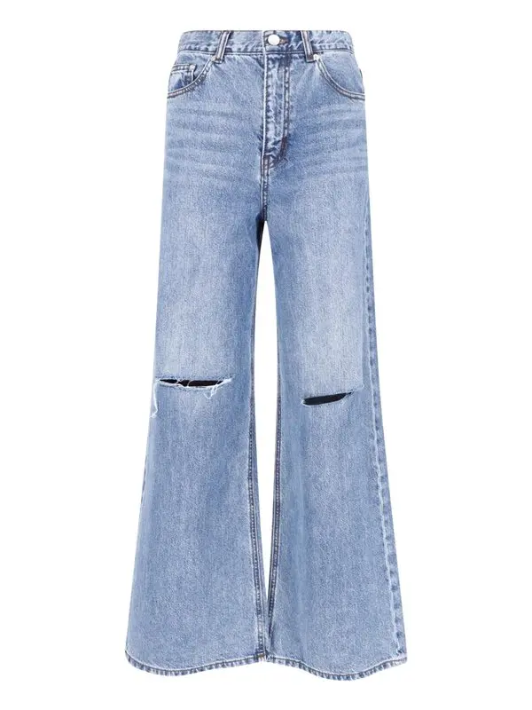 DUNST Flared Destroyed Jeans - Blue
