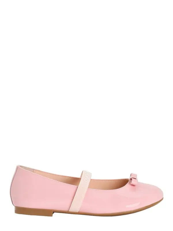 Dolce & Gabbana Patent Leather Ballerinas With Logo - Pink