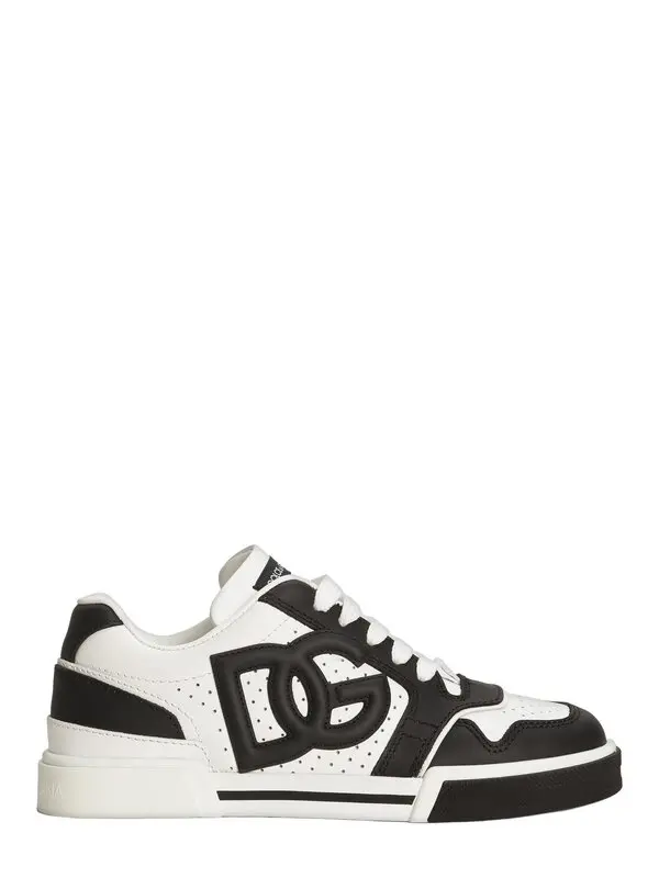 Dolce & Gabbana Calfskin Nappa New Roma Sneakers With Dg Logo - Multicolor
