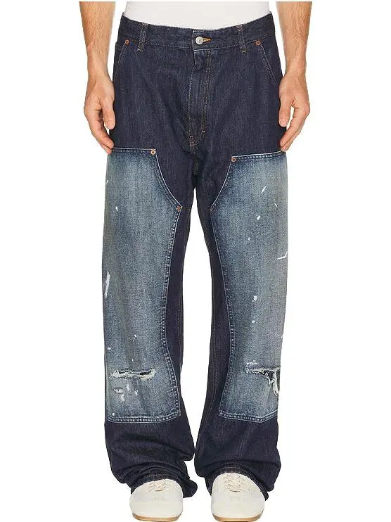 MAISON MARGIELA Distressed Denim 5-pocket Jeans - Blue