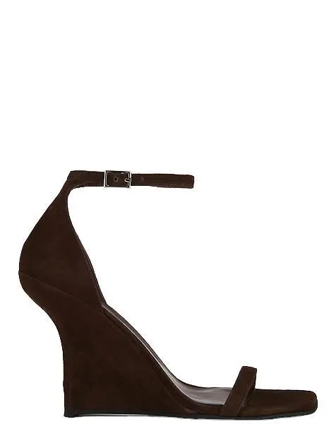 Jeffrey Campbell Fermi Wedge Sandal - Brown Suede