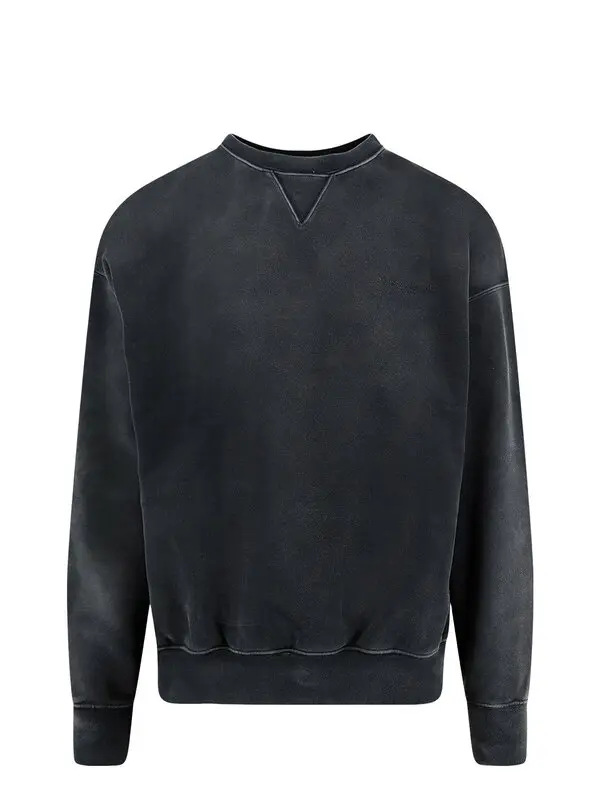 MAISON MARGIELA Cotton Sweatshirt With Front Embroidered Logo - Grey
