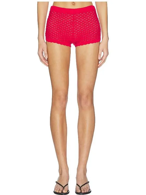 LOVERS AND FRIENDS Daniella Pointelle Short - Red