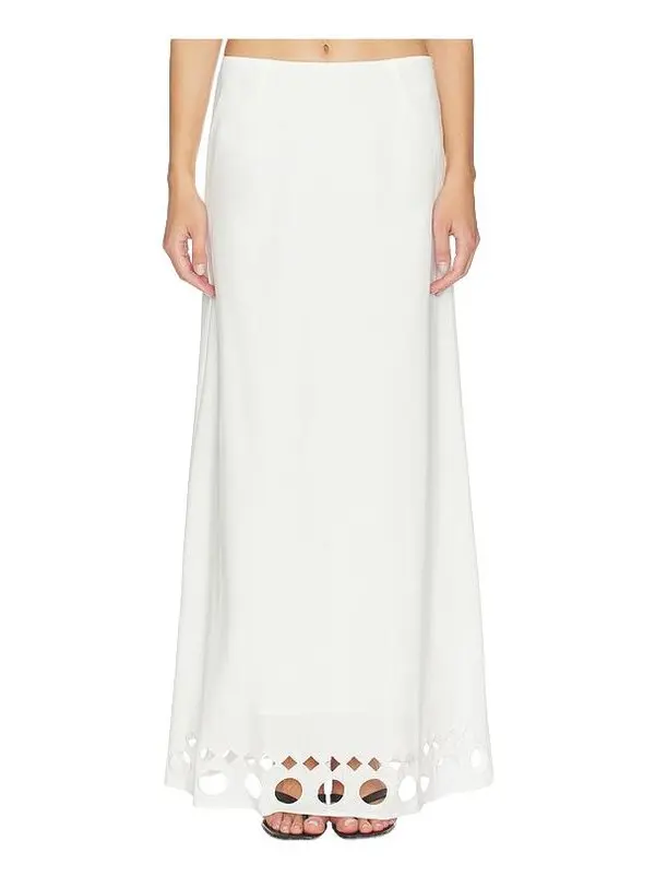 YELLOW THE LABEL X Silas Linen Skirt - White