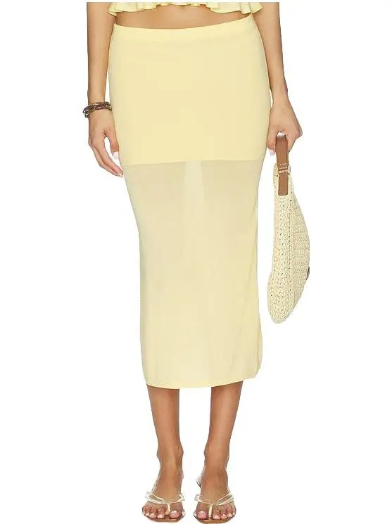 LOVERS AND FRIENDS Delia Knit Midi Skirt - Light Yellow