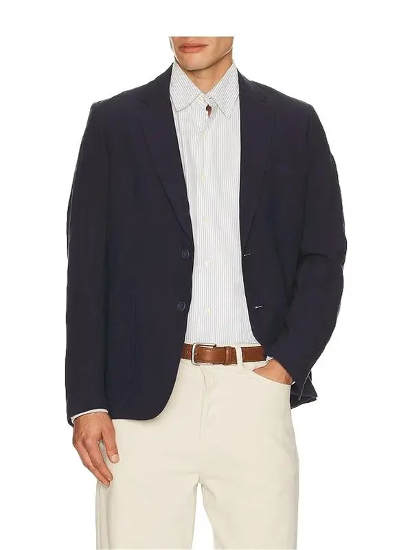 PERCIVAL Tailored Linen Blazer In Blue - Navy