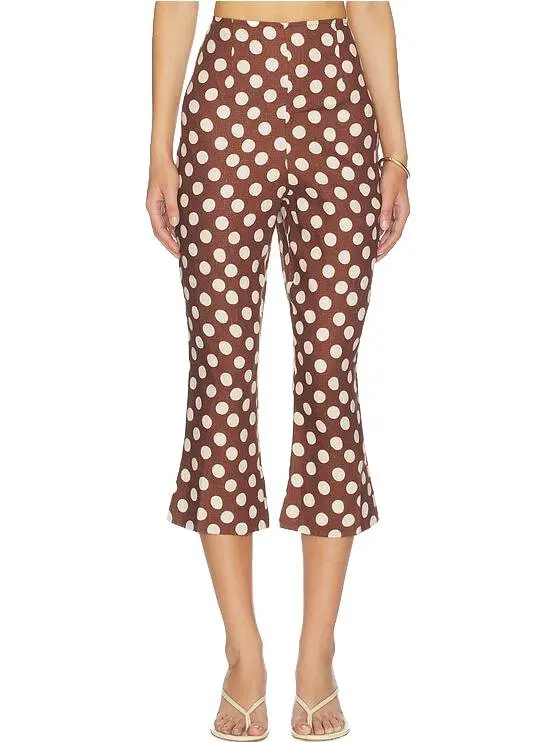 Faithfull The Brand Valeria Capri Pants - Cioccolato Dot