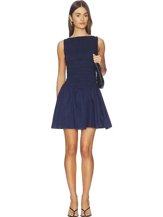 Faithfull The Brand Martina Mini Dress - Vintage Navy