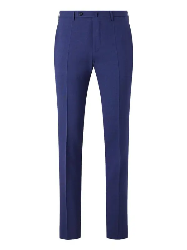SLOWEAR Straight-leg Pleated Virgin Wool, Silk And Linen-blend Trousers - Blue