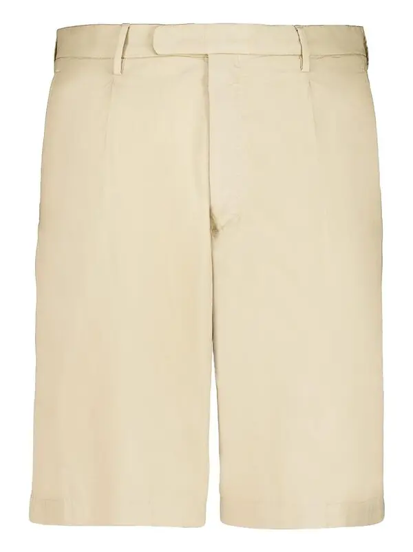 Boglioli Straight Fit Cotton Shorts - Beige