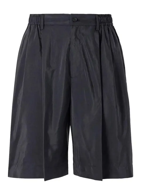 SSSTEIN Wide-leg Silk-blend Shorts - Black