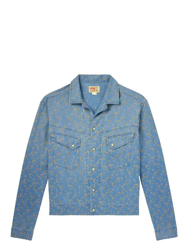 Ralph Lauren Printed Cotton And Linen-blend Shirt - Blue