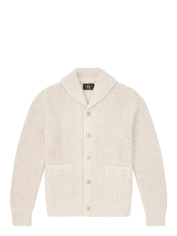 Ralph Lauren Shawl-collar Cotton And Linen-blend Cardigan - Neutrals