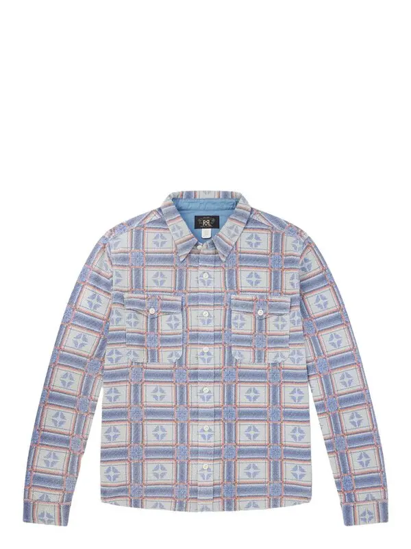 Ralph Lauren Horace Checked Cotton-terry Shirt - Neutrals