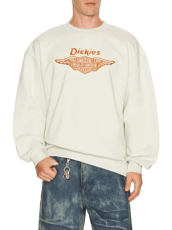 Dickies X Harley Davidson Graphic Logo Sweatshirt - Bone
