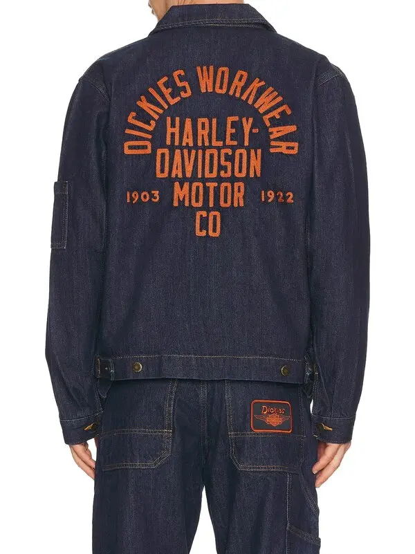 Dickies X Harley Davidson Denim Jacket - Rinsed Indigo Blue
