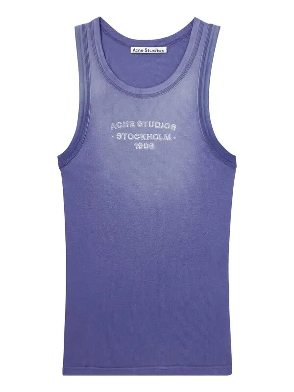 Acne Studios Ribbed Racerback Tank Top - Navy