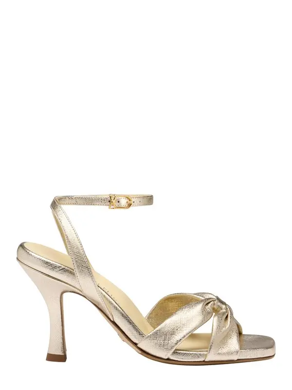 Sarah Flint Perfect Aziza 85 Slingback Sandal - Gold Textured Saffiano