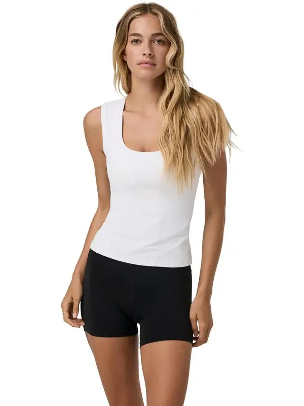 Vuori Halo Essential Scoop Tank Top Long - White
