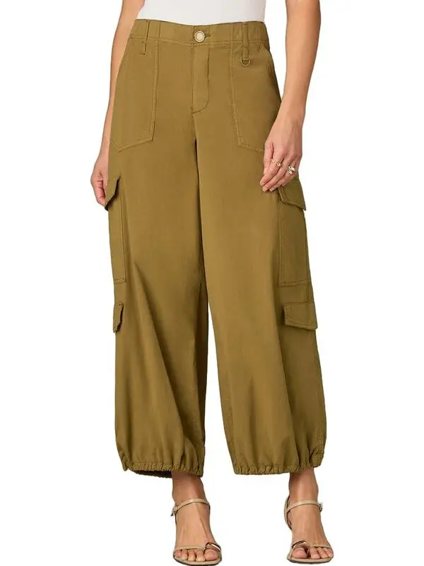 Wit & Wisdom High Waist Wide Leg Utility Pants - Golden Olive