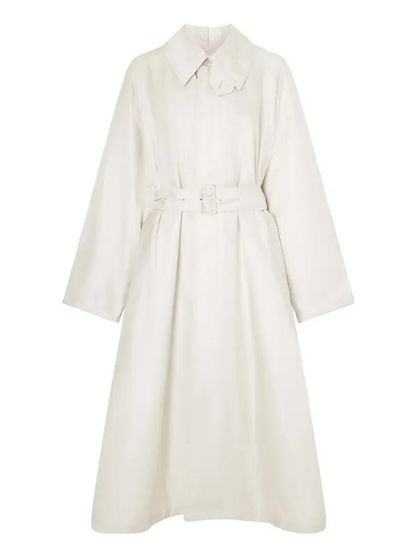 Phoebe Philo Belted Satin Trench Coat - White