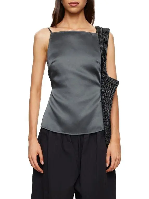 Lioness Camille Backless Satin Camisole - Dark Olive