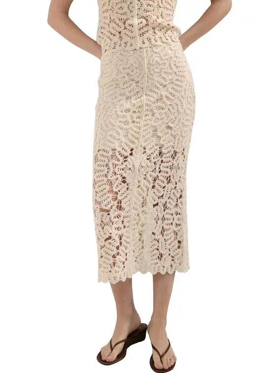 Mango Chunky Stitch Cotton-blend Skirt - Sand