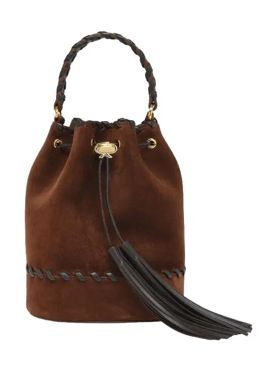 GIANVITO ROSSI Sienna Zaira Crossbody Bucket Bag - Brown Suede