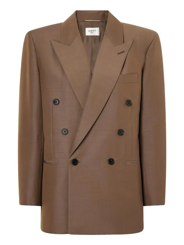 Saint Laurent Double-breasted Blazer - Brown