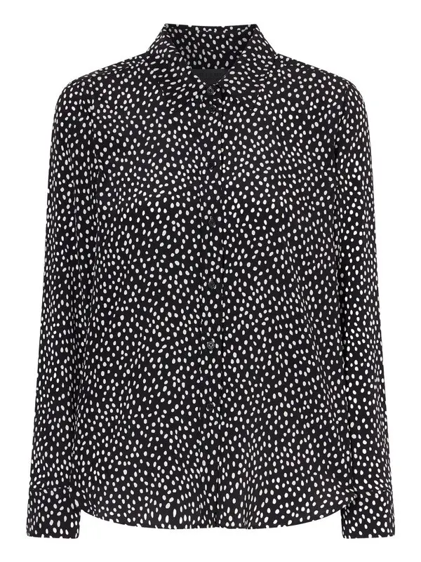 NILI LOTAN Gaia Silk Crepe De Chine Shirt - Black