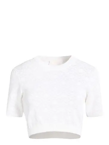 Givenchy Pointelle Knit Cropped Sweater - Off White