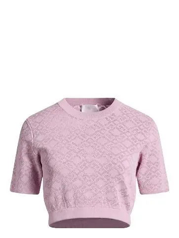 Givenchy Pointelle Knit Cropped Sweater - Pink
