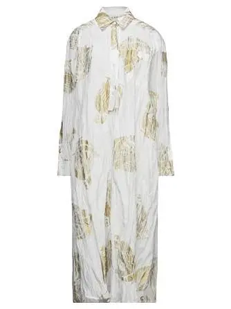 LANVIN Midi Dress In Cotton, Silk, And Metal - White