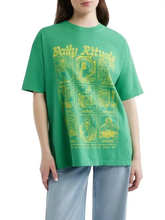 DAMSON MADDER Daily Rituals Graphic T-shirt - Green