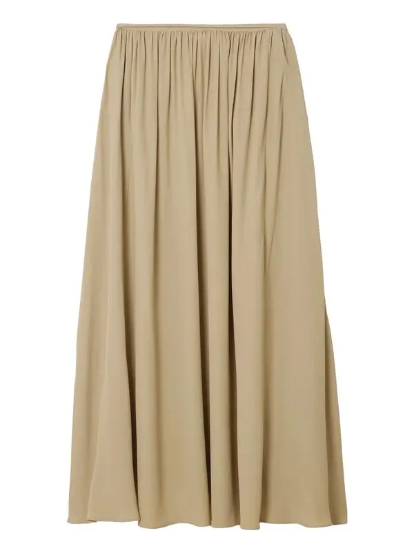 JOSEPH Tie-detailed Crepe De Chine Maxi Skirt - Green